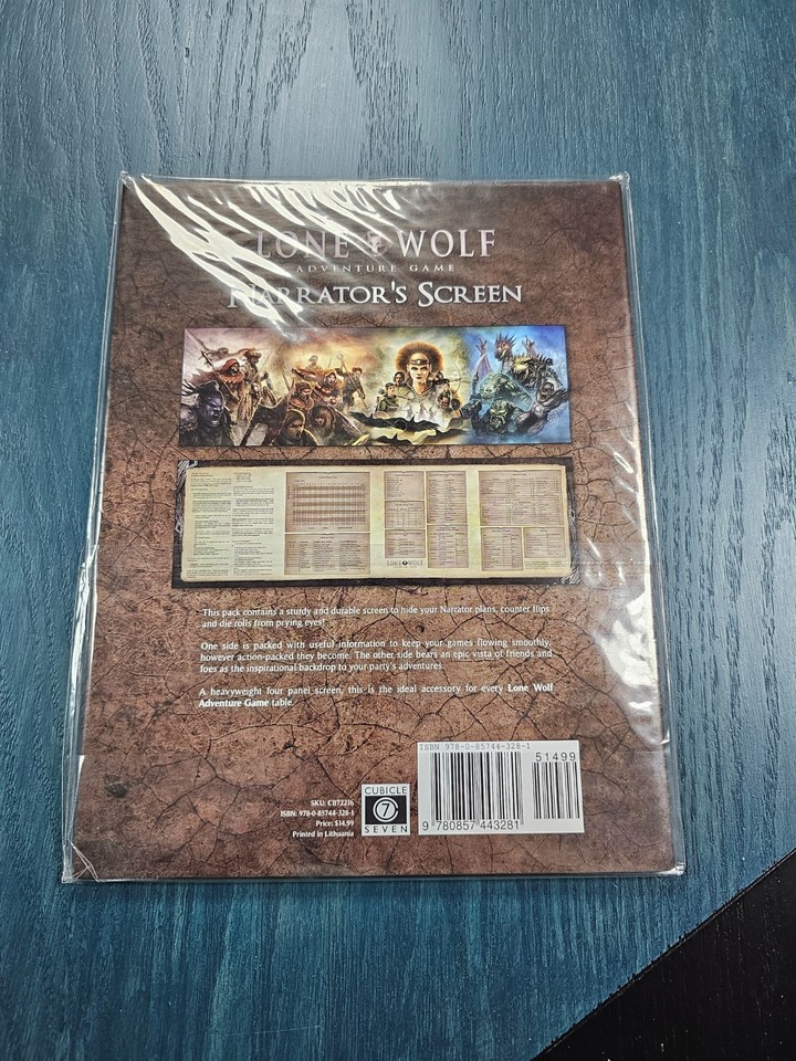 Lone Wolf Adventure Game Narrator's Screen New Sealed Joe Dever RPG | eBay