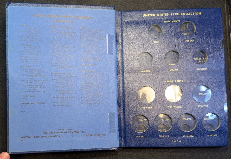 Whitman Bookshelf Albums 9434 & 9435 United States Type Set Small ...