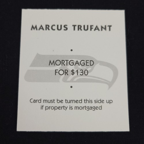 Marcus Trufant Title Deed Card Monopoly Seattle Seahawks Collectors NFL ...