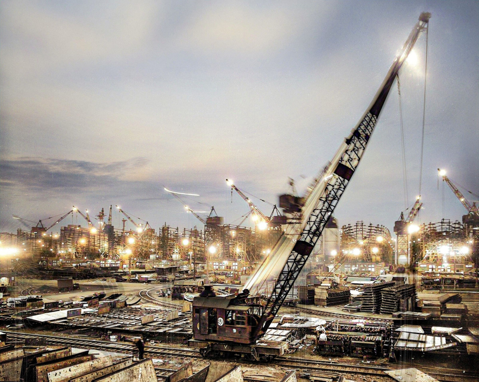 1943 Bethlehem-Fairfield shipyard, Baltimore, Maryland 14 x 11" Photo ...