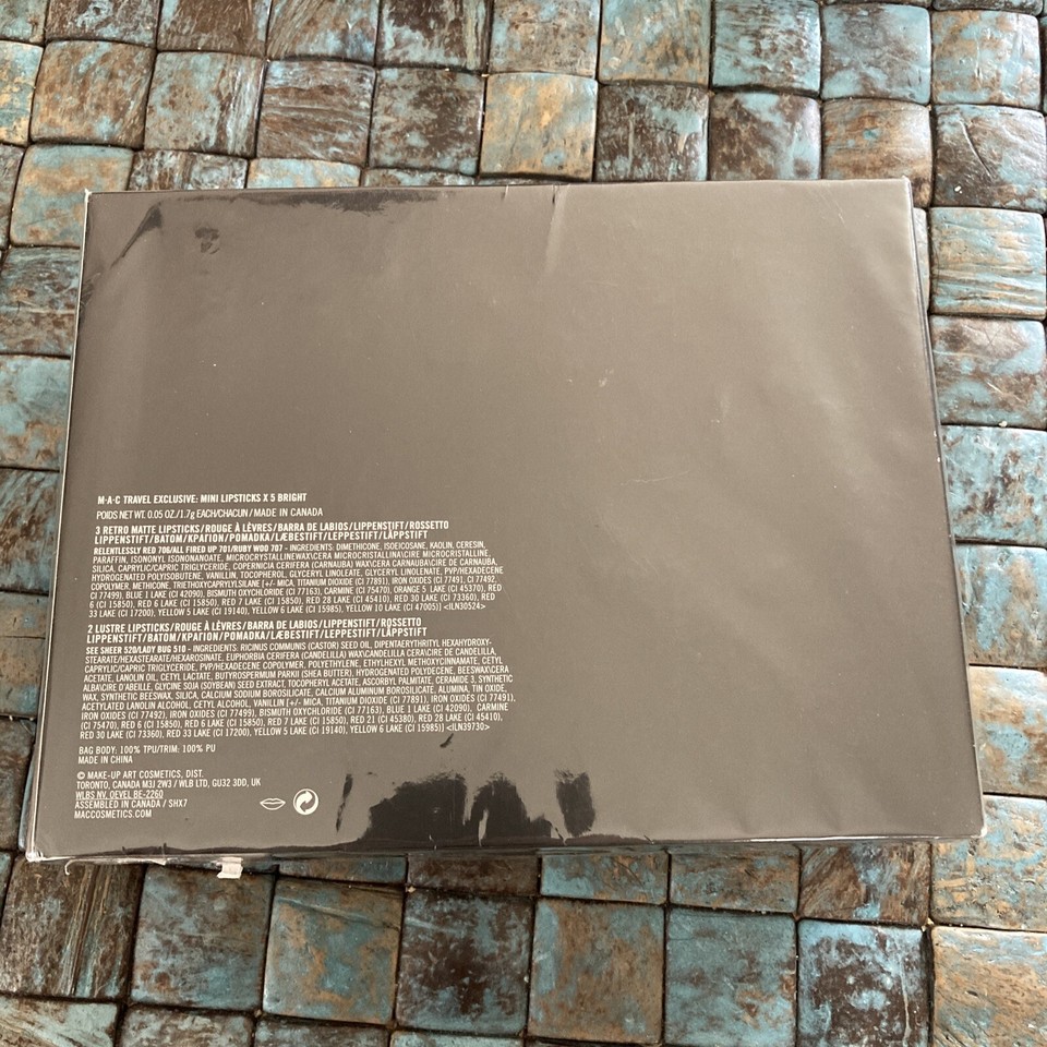 MAC COSMETICS Travel Exclusive~Mini Lipsticks X5 Bright (5x0.05oz ...