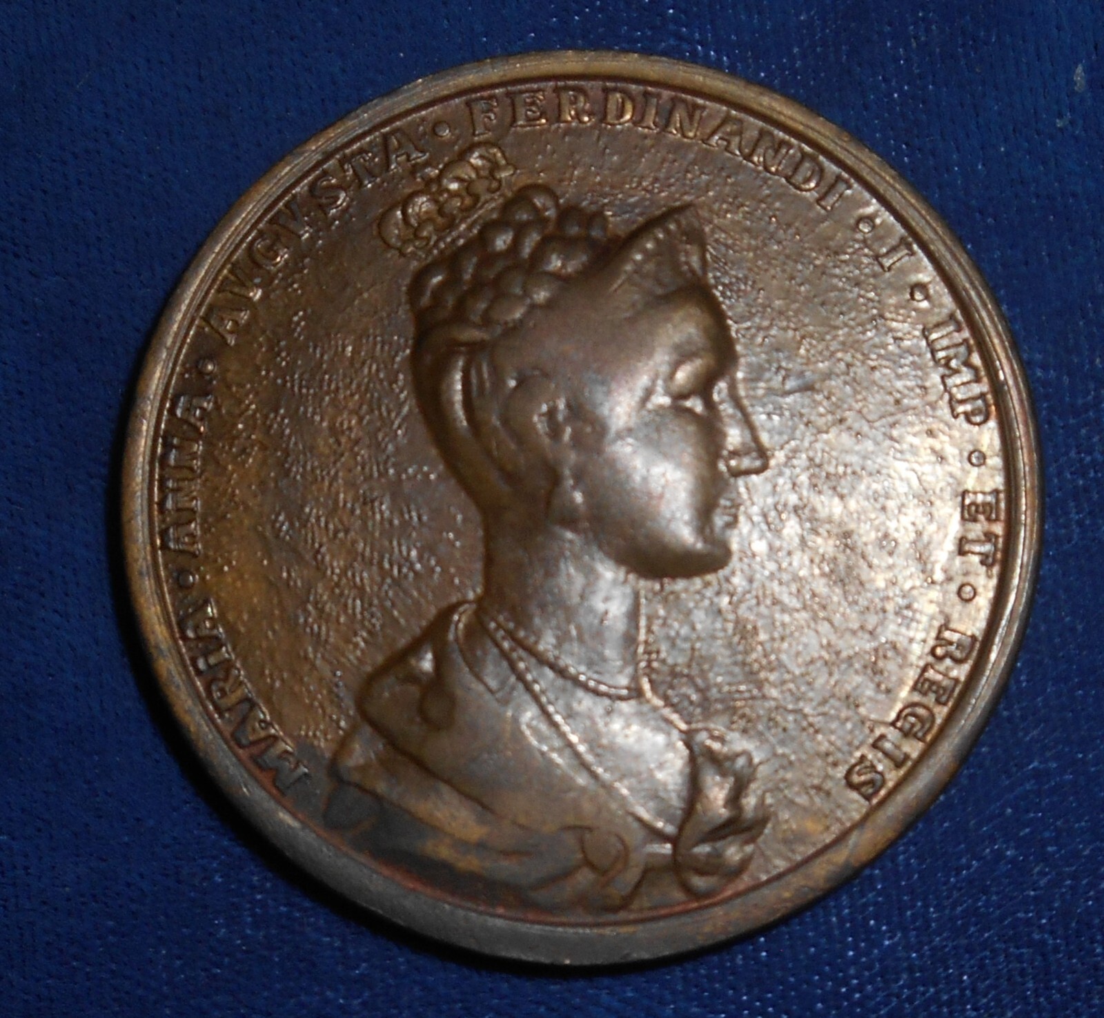 Austria 1836 cast AE 45.5mm coronation of Bohemian Queen Maria Anna ...