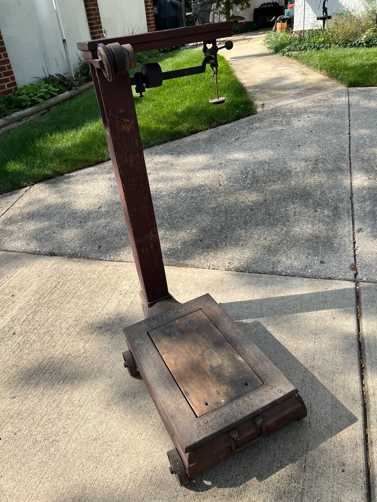 Antique Howe Co, 54" Platform Scale Rutland VT, w/counter weights | eBay