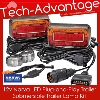 12v Narva LED Plug-and-Play Submersible Boat Trailer Lamp Kit (Suit up ...
