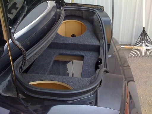94-04 Mustang Convertible Custom Sub Box Subwoofer Enclosure & Amp Rack ...