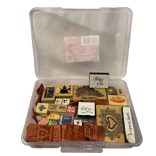 Stamps for Crafts Custom Lot of 50+ USED Stamps in Carrying Case Lots ...