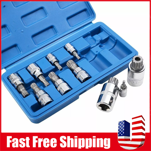 10PCS XZN Triple Square 12 Point Spline Bit Socket Set 4MM - 18MM 1/2 ...