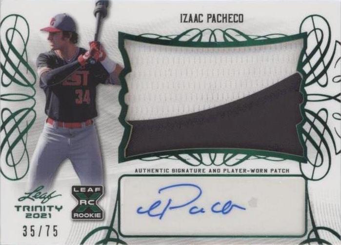 2021 Leaf Trinity - Patch Autographs Izaac Pacheco #PA-IP1 Green /75 ...