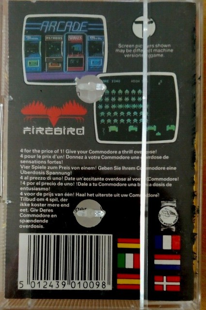 Arcade Classics Firebird 1987 Commodore C64 Tape Box Space Invader ...