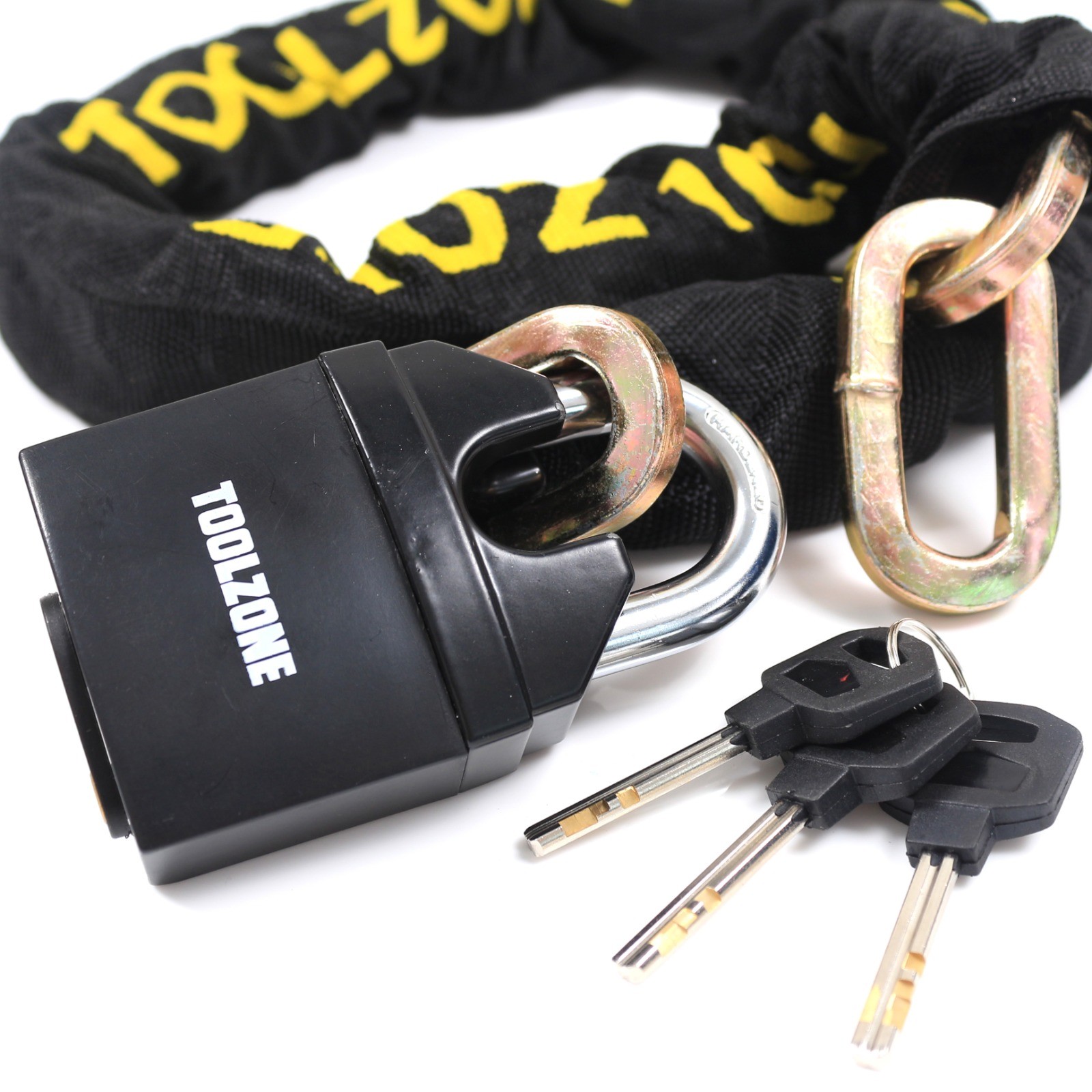 LARGE SECURITY CHAIN & PADLOCK SET HEAVY DUTY Bike Motorbike Scooter ...