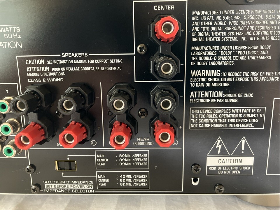 Yamaha 5.1 Dolby DTS Receiver 75 Watt Per Channel Model RX-V530 No ...