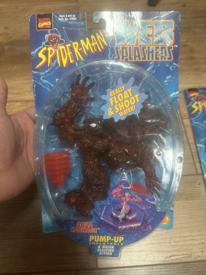 Vtg 90s toy biz lot Of 4 web splashers Venom Carnage Spider-Man New ...