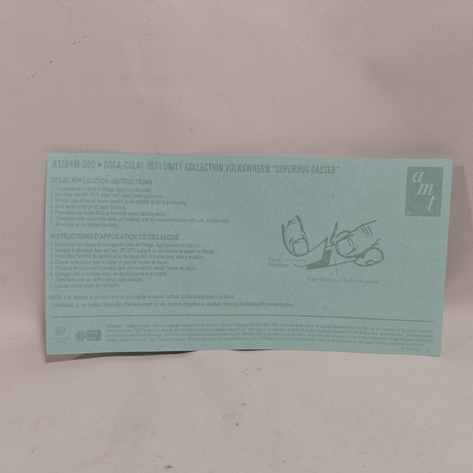 AMT 1/25 1971 VOLKSWAGEN SUPERBUG GASSER BUG COCA-COLA DECAL SHEET | eBay
