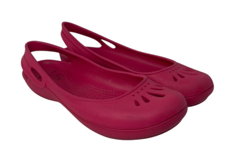 Crocs Hot Pink Mary Jane Shoes Size 7 Women's Malindi Slip On ...
