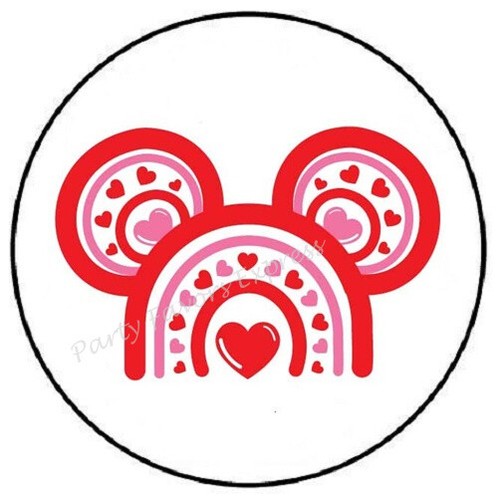 VALENTINES DAY RAINBOW MOUSE ENVELOPE SEALS LABELS STICKERS PARTY ...