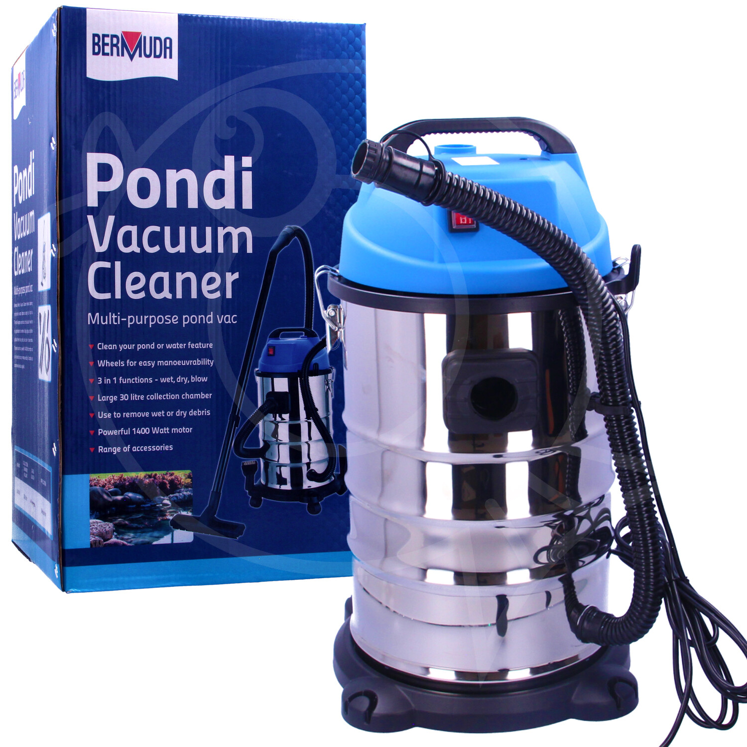 Bermuda Pondi Pond Vacuum Water Sludge Remover Cleaner Garden Koi Carp ...