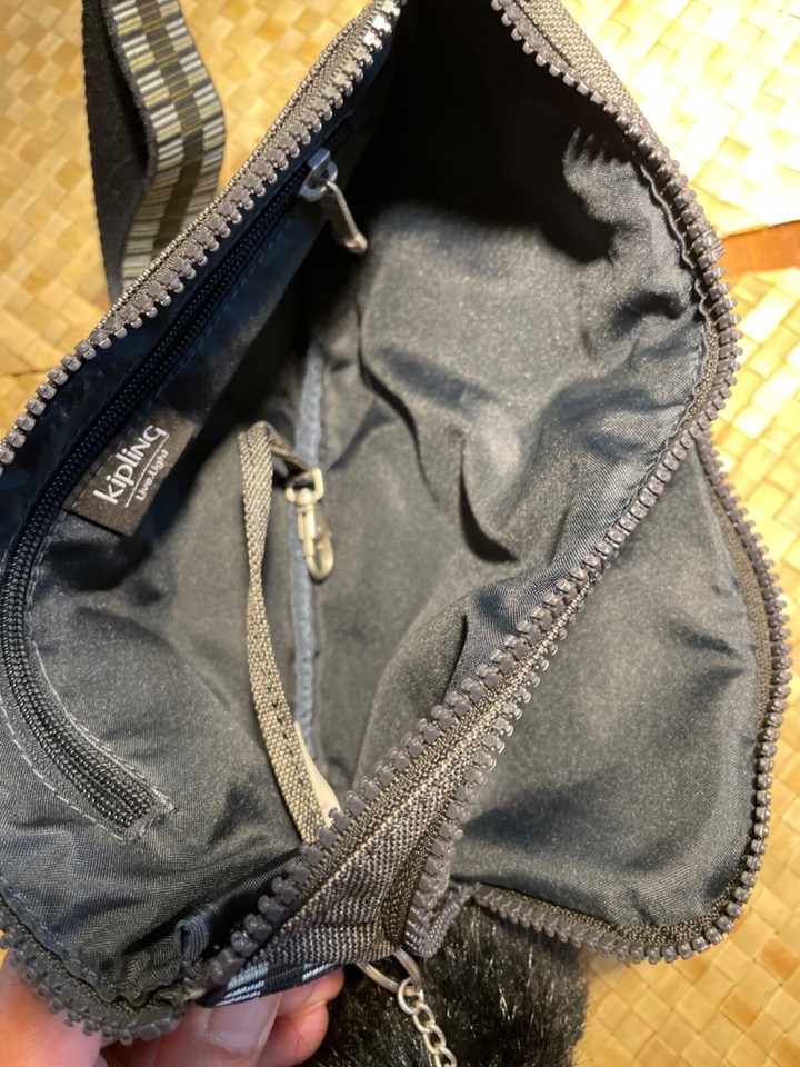 Kipling Presto Belt Bag Fanny Pack Butterfly with monkey pompom - gray ...