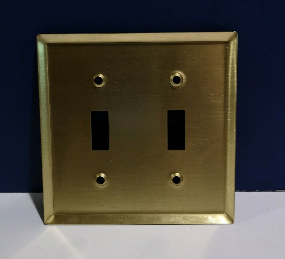LEVITON SATIN BRASS 2G Standard Toggle Light Switch Wall Plate Cover ...