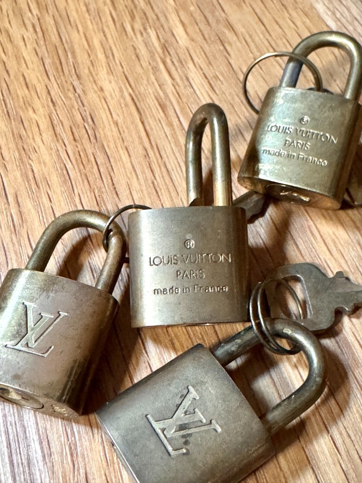 Authentic Louis Vuitton Gold Padlock with Keys - Vintage LV Lock ...