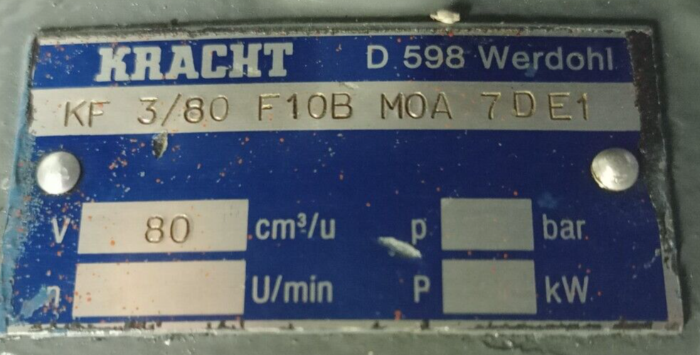 Kracht Kf3 80 F10b M0a 7de1 Hydraulic Transfer Gear Pump Pressure Tested Ebay