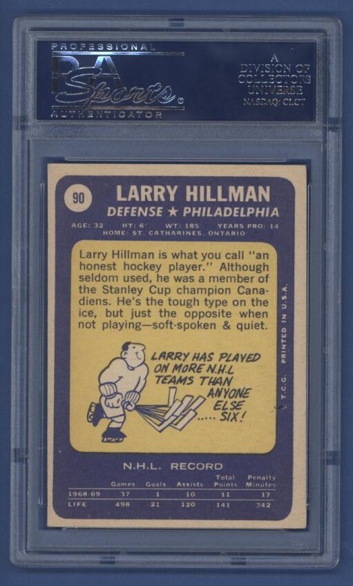 1969-70 Topps #90 Larry Hillman PSA/DNA Certified Autograph ...