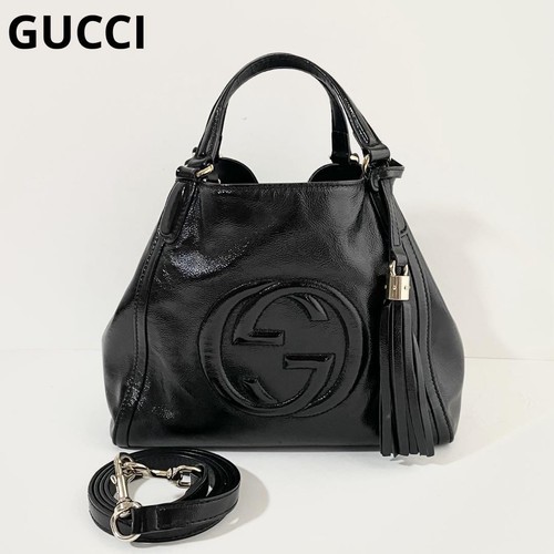Gucci Soho 2-Way Handbag All Leather Tote Bag Shoulder Bag Designer ...