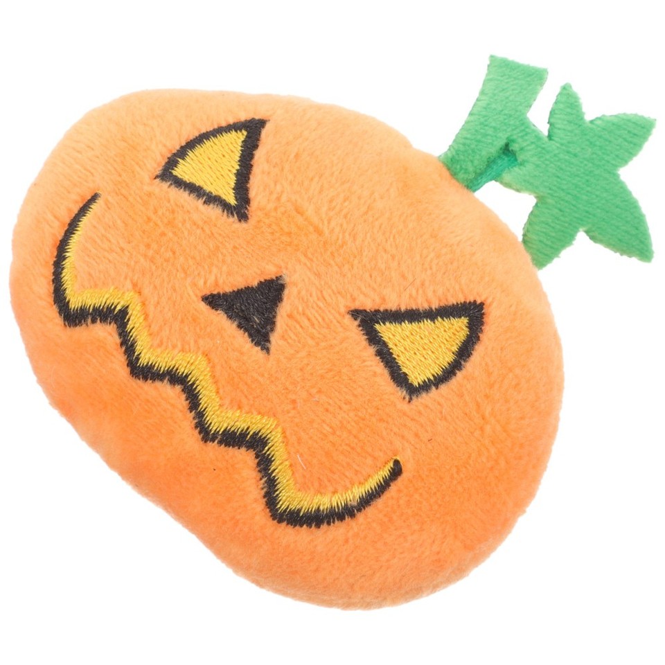 Interactive Cat Toy Plush Halloween Cat Toy Chewing Squeaky Pumpkin Cat ...