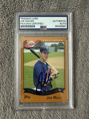 JOE MAUER SIGNED 2002 TOPPS ROOKIE CARD RC PSA TWINS HOF AUTO | eBay