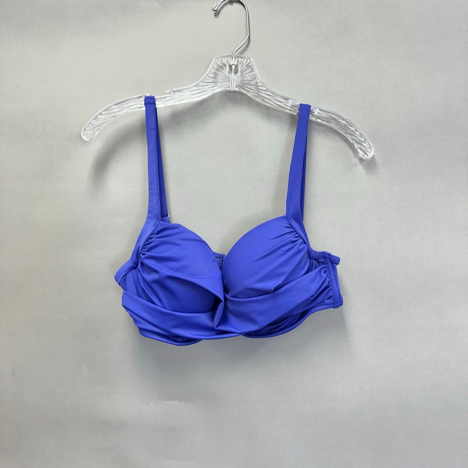 Soma Swim Twist Bikini Top in Royal Blue Underwire Molded Cups Size 36C ...