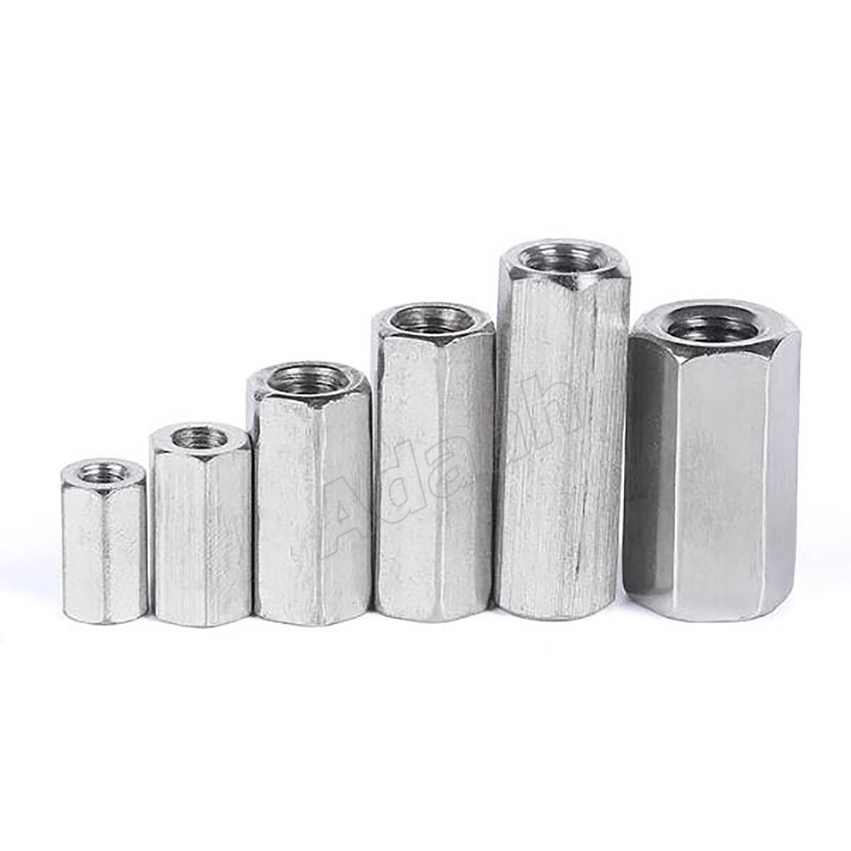 M4 M5 M6 Hex Connector Nuts Threaded Sleeving Rod Bar Stud Long Nut A2 ...
