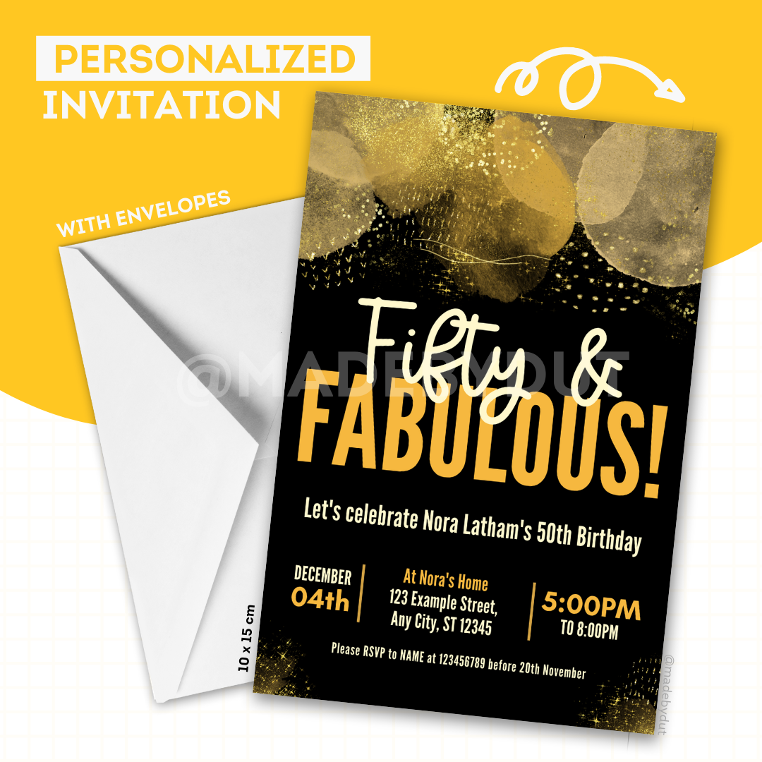 Fifty And Fabulous Invitations Great Birthday 50 50s Birthday