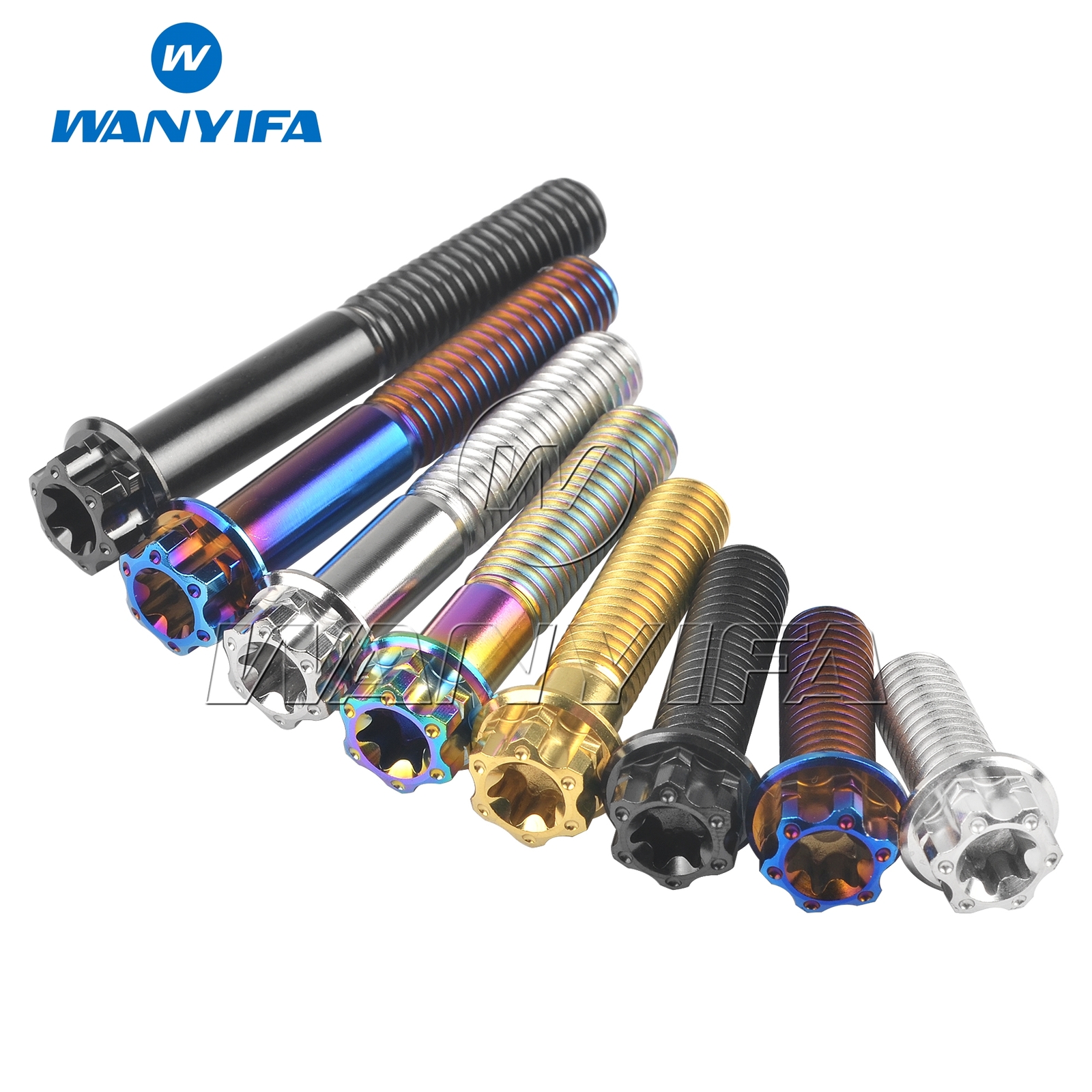 Titanium Bolts M8x1.25 Flange Fancy Head Torx Screw 20 25 30 35 40 45 ...