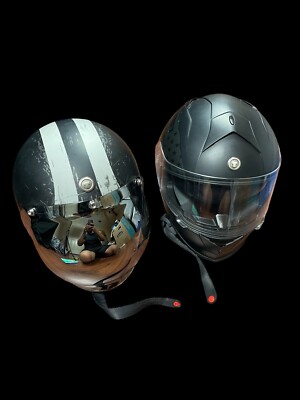 Lot 2 Torc T14B Bluetooth Integrated & T50 Champ Motorcycle Helmets L ...