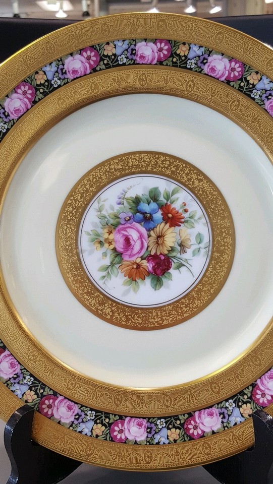 Heinrich Selb Bavaria Cabinet Plate Gold Encrusted Floral H&Co John ...