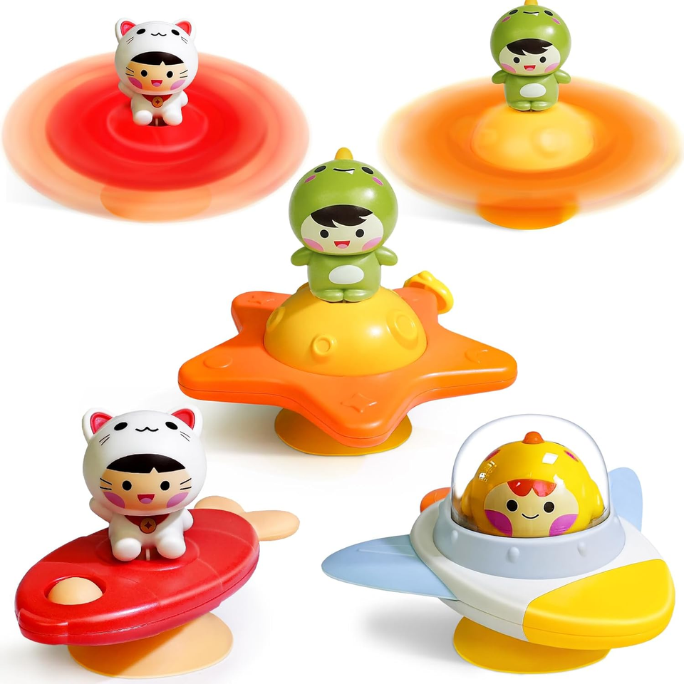 Suction Cup Spinner Toys for 1 2 3 Years Old Boys Girls, Bath Toys for ...