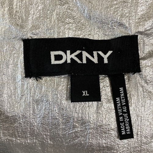 DKNY Lightweight Jacket Metallic Silver Y3K Futuristic Packable Size XL ...