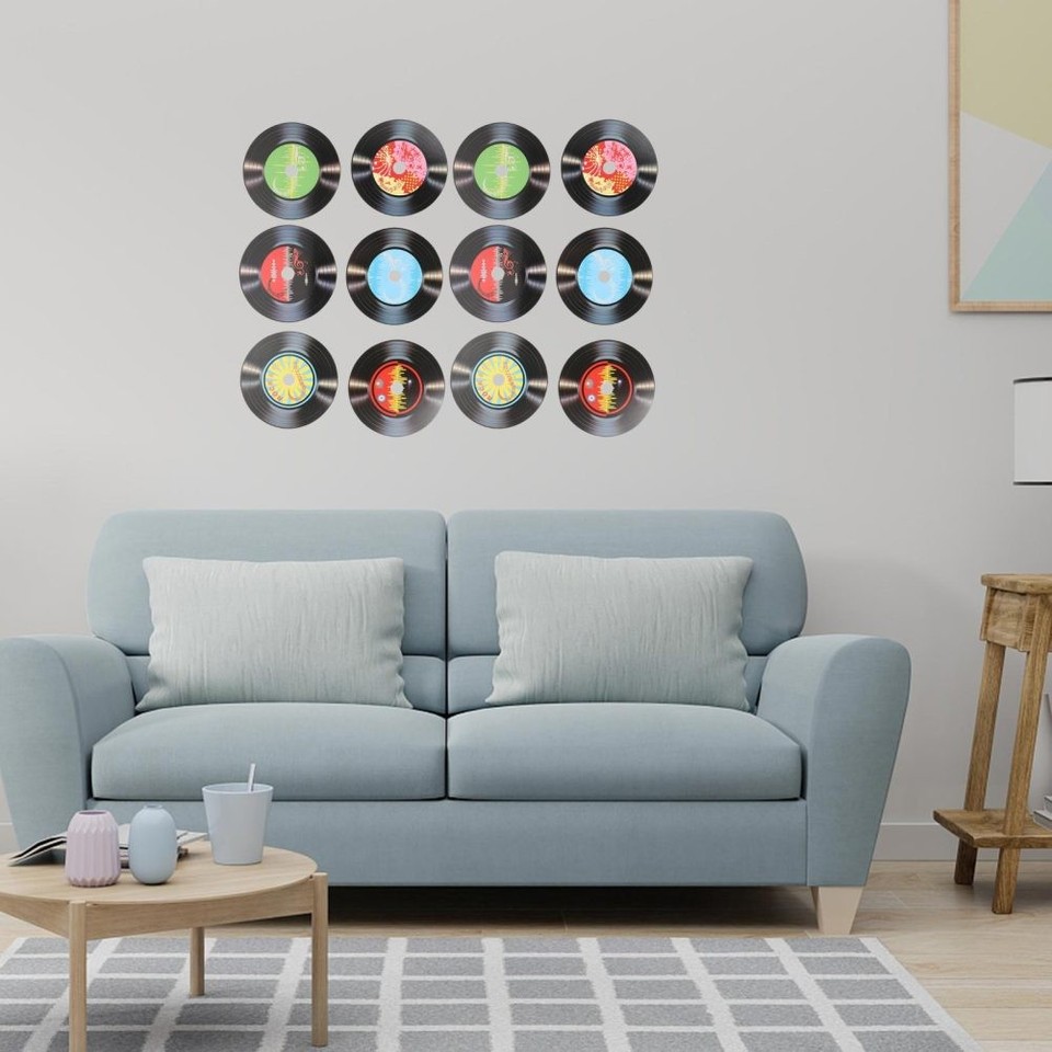 18pcs Home Bar Record Decors Vintage Wall Hanging Record Fake Paper ...