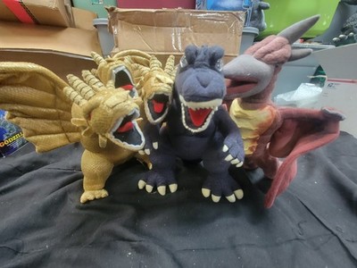 3 lot Godzilla, Rodan, Ghidorah Toy Vault 13" Plush Doll 50th ...