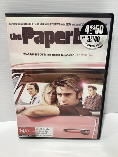 The Paperboy Movie DVD 2012 Zac Efron Matthew McConaughey Nicole Kidman ...