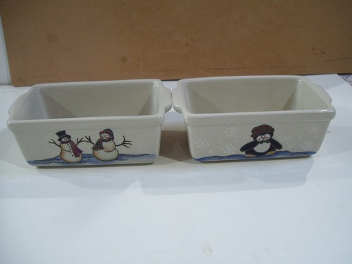 2 Nantucket Baking Mini Loaf Dish Cookware Oven Dishwasher Safe Ceramic ...