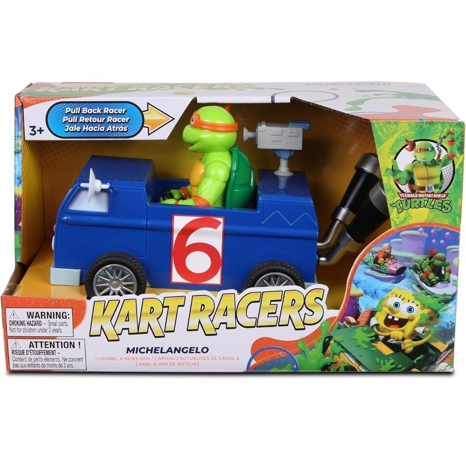 Nickelodeon TMNT Michelangelo Kart Racers Pull Back Car Teenage Mutant ...