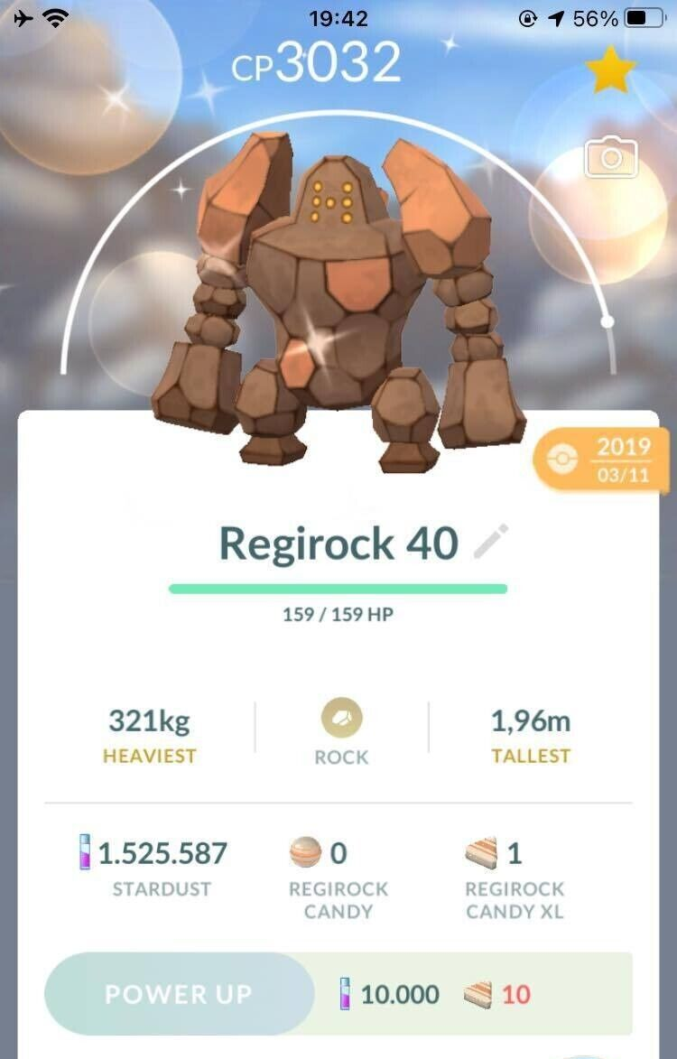 Shiny Regirock LeveI 40 3 moveset pvp - Trade 1 Mil Stardust - Read ...