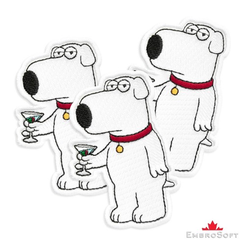 Family Guy Brian Griffin Cartoon Character Embroidered Patch Iron On 2. ...
