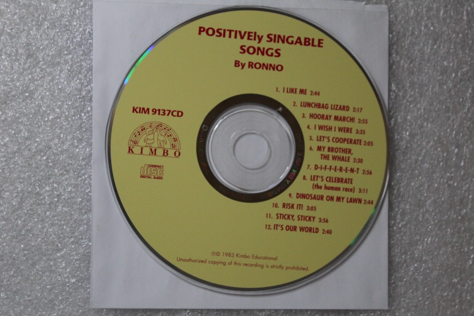 Positively Singable Songs by Ronno (CD, 1994, Kimbo Educational ...