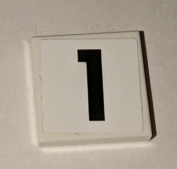 LEGO 2x2 White Tile With Black # 1 NUMBER ONE Pattern Part Piece HTF ...