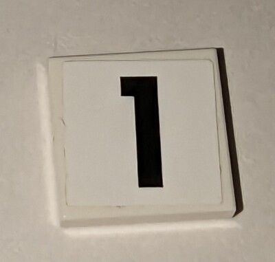 LEGO 2x2 White Tile With Black # 1 NUMBER ONE Pattern Part Piece HTF ...