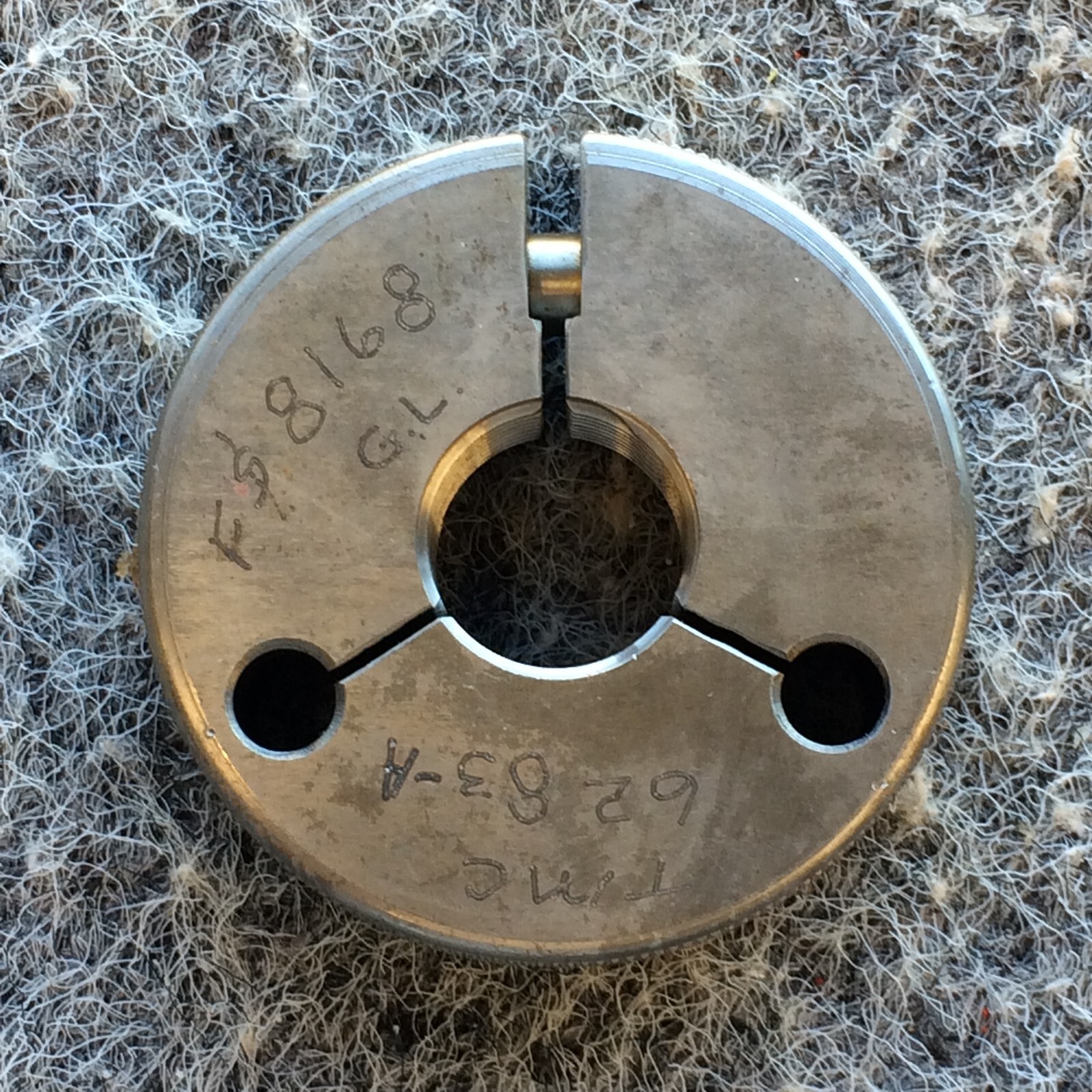 7/8 14 UNJF 3A THREAD RING GAGE .875 .8750 GO ONLY P.D. = .8286 UNF-3 ...