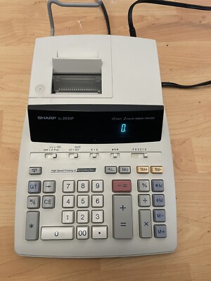 Sharp EL-2630p 12 Digit 2 Color Ribbon Printer Calculator Free Shipping ...