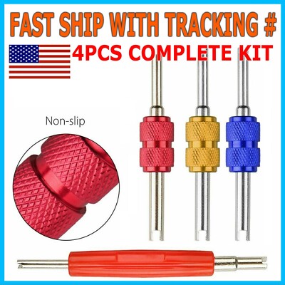 4PCS Dual Schrader Valve Core Remover Tool A/C HVAC Air Conditioning ...