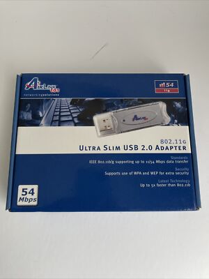 AirLink 101 AWLL3026 Ultra Slim USB 2.0 Wireless Adapter 802.11G / 54 ...